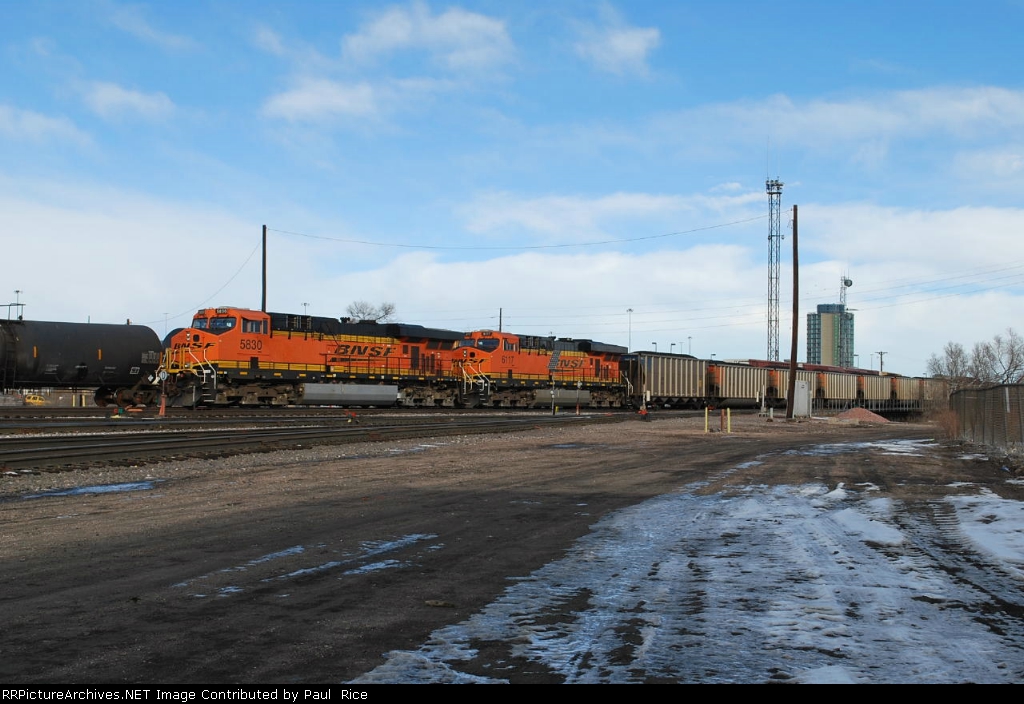 BNSF 5830 Leads A South Bound Coal Train From The Denver Yard